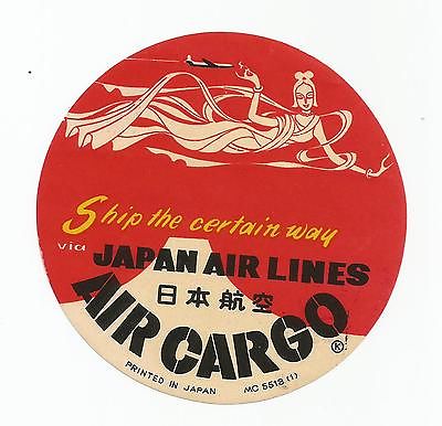 JAPAN AIRLINES luggage AIR CARGO label -- Antique Price Guide Details Page