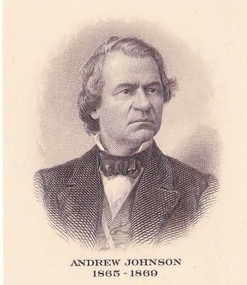 Vintage American Bank Note Co Engraving: US Presidents Andrew Johnson ...