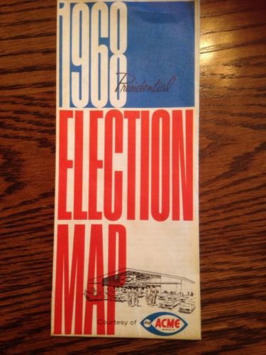 Vintage 1968 Presidential Election Map -- Antique Price Guide Details Page