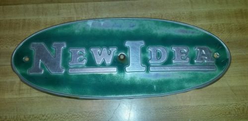 Vintage New Idea Farm Machinery Tractor 14" Embossed Metal Emblem Sign ...