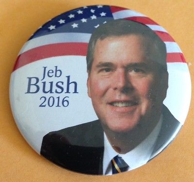 Jeb Bush for President 2016 Political Campaign Pin Pinback Button ...