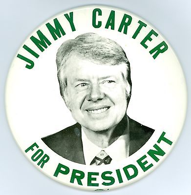 Vintage 1976 President Jimmy Carter Political Campaign 6 Inch Pinback ...