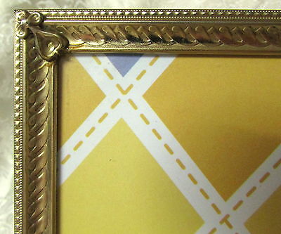 VINTAGE Brass Metal PICTURE FRAME Fancy Clover Corners Art Deco Gold ...