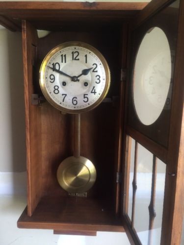 Antique Hamburg HAC Wall Clock Arrow Mark Vintage Old Works As Is No ...