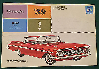 ORIGINAL AUTHENTIC 1959 CHEVROLET IMPALA BROCHURE VERY NICE CONDITION ...
