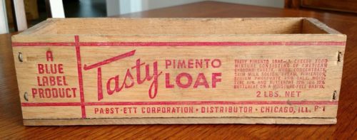 Vintage 2 Pound Wood Cheese Box Tasty Loaf Pabst-Ett Corp NICE ...