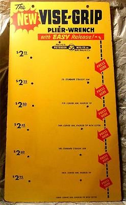 50's? NEW! VISE-GRIP PLIER-WRENCH STORE DISPLAY SIGN !Introducing Vice ...