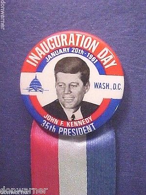 JFK DC INAUGURAL badge ribbon pin button 1961 JACK JOHN KENNEDY ...