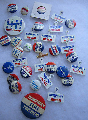 (34) Vintage 1968 Hubert Humphrey, HHH, Humphrey-Muskie Campaign ...