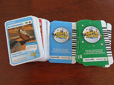 Woolworths super animal cards - complete blue and green set (180 cards ...