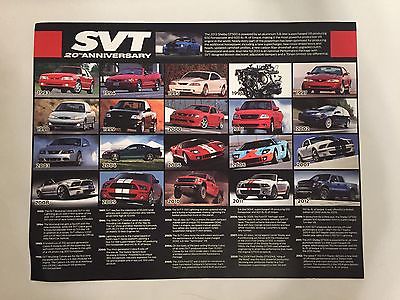 Ford Mustang 20th Anniversary Ford SVT Poster 12 x 15 inches -- Antique ...