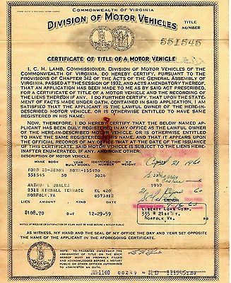 1950 Ford 2-Door Sedan Document Original Virginia Antique Auto ...