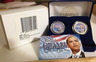 BARACK OBAMA COIN COLLECTION. 2 COLOIZED COINS -- Antique Price Guide ...