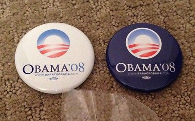 Barack Obama official 2008 Presidential campaign pin blue white button ...