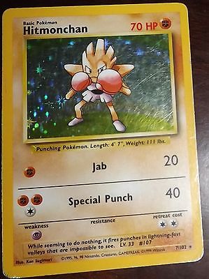 Hitmonchan rare holo pokemon card original base set! 7/102 free ...
