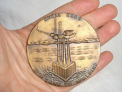 VINTAGE SHELL ESSO COMMEMORATIVE MEDAL CORMORANT "A" 1978 SEA TANK CO ...