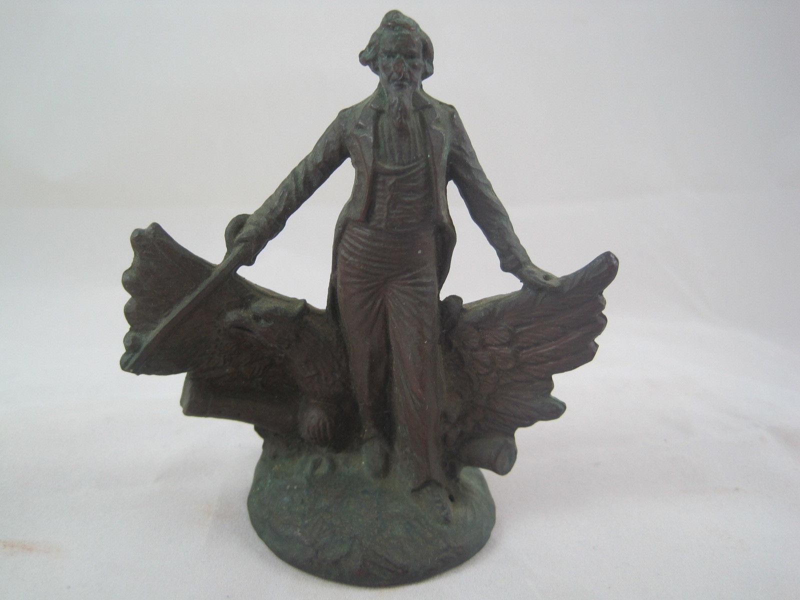 Antique Metal Uncle Sam American Eagle Clock Topper Hood Ornament ...
