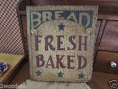 PRIMITIVE RUSTIC WOOD SIGN - BREAD - FRESH BAKED -- Antique Price Guide ...