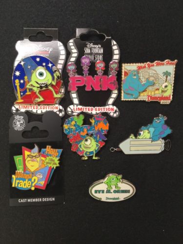 DISNEY PIN LOT 7 DSF DSSH MONSTERS INC MIKE PNK SULLEY WANNA TRADE ROZ ... DISNEY PIN LOT 7 DSF DSSH MONSTERS INC MIKE PNK SULLEY WANNA TRADE ROZ ...