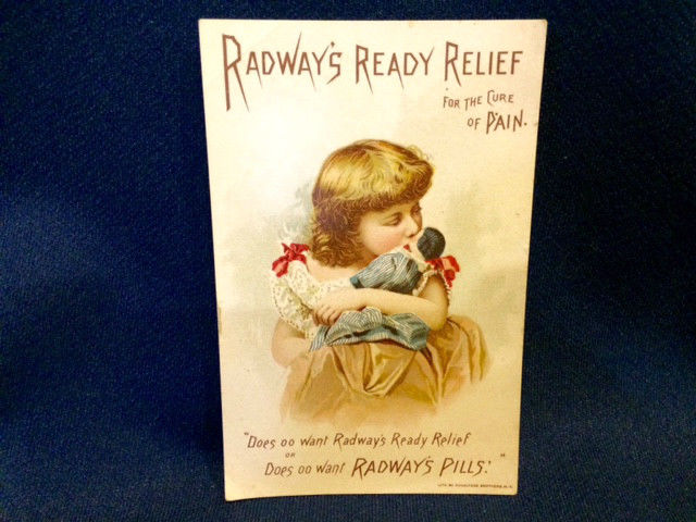 Radway's Ready Relief Cure for Pain Victorian Trade Card Girl Kissing ...