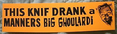 1 Manners Big Ghoulardi Bumper Sticker -- Antique Price Guide Details Page