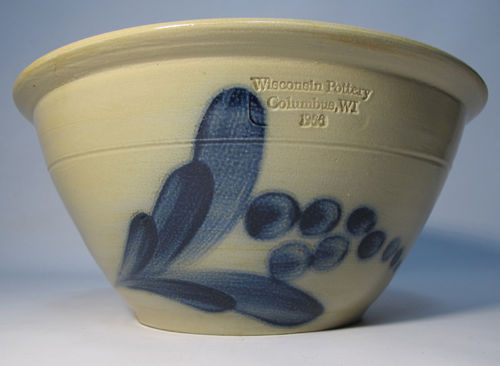 Wisconsin Pottery MEL Salt Glazed Stoneware Cobalt Flower Decorated ...