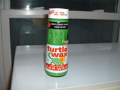 RARE VINTAGE GLASS BOTTLE TURTLE WAX 12 FL. OZ. HIGH GLOSS CAR WAX ...