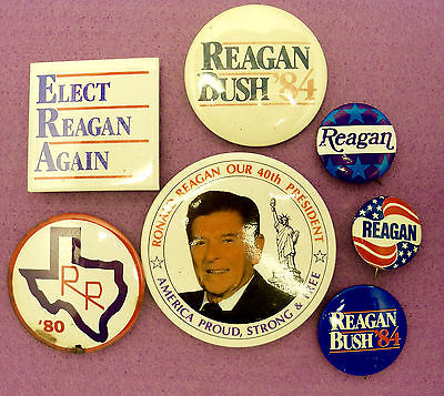 Ronald Reagan Presidential Campaign Pins Lot of 7 -- Antique Price ...