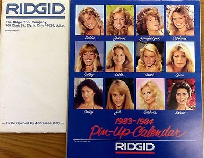 RIDGE TOOL CO. RIDGID 1983-84 PIN-UP CALENDAR -- Antique Price Guide ...