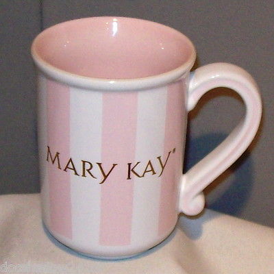 MARY KAY Pink Striped Ceramic Porcelain Coffee Mug -- Antique Price ...