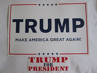 Donald Trump For President 2016 Campaign Rally Sign & Bumper sticker ...