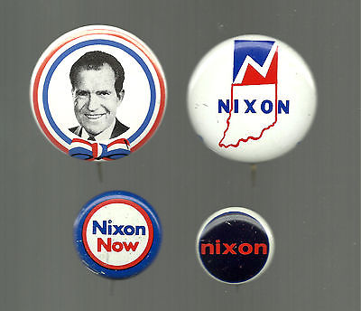 Lot of 4 different Richard Nixon presidential campaign buttons ...