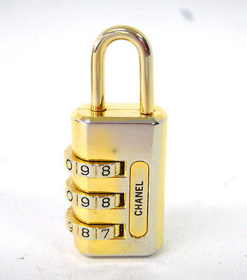 Authentic Chanel Logo Padlock Key Gold Tone 7463 * -- Antique Price ...