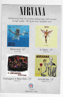 NIRVANA ADVERTISEMENT POSTCARD 2009 Nevermind In Utero Incesticide MTV ...