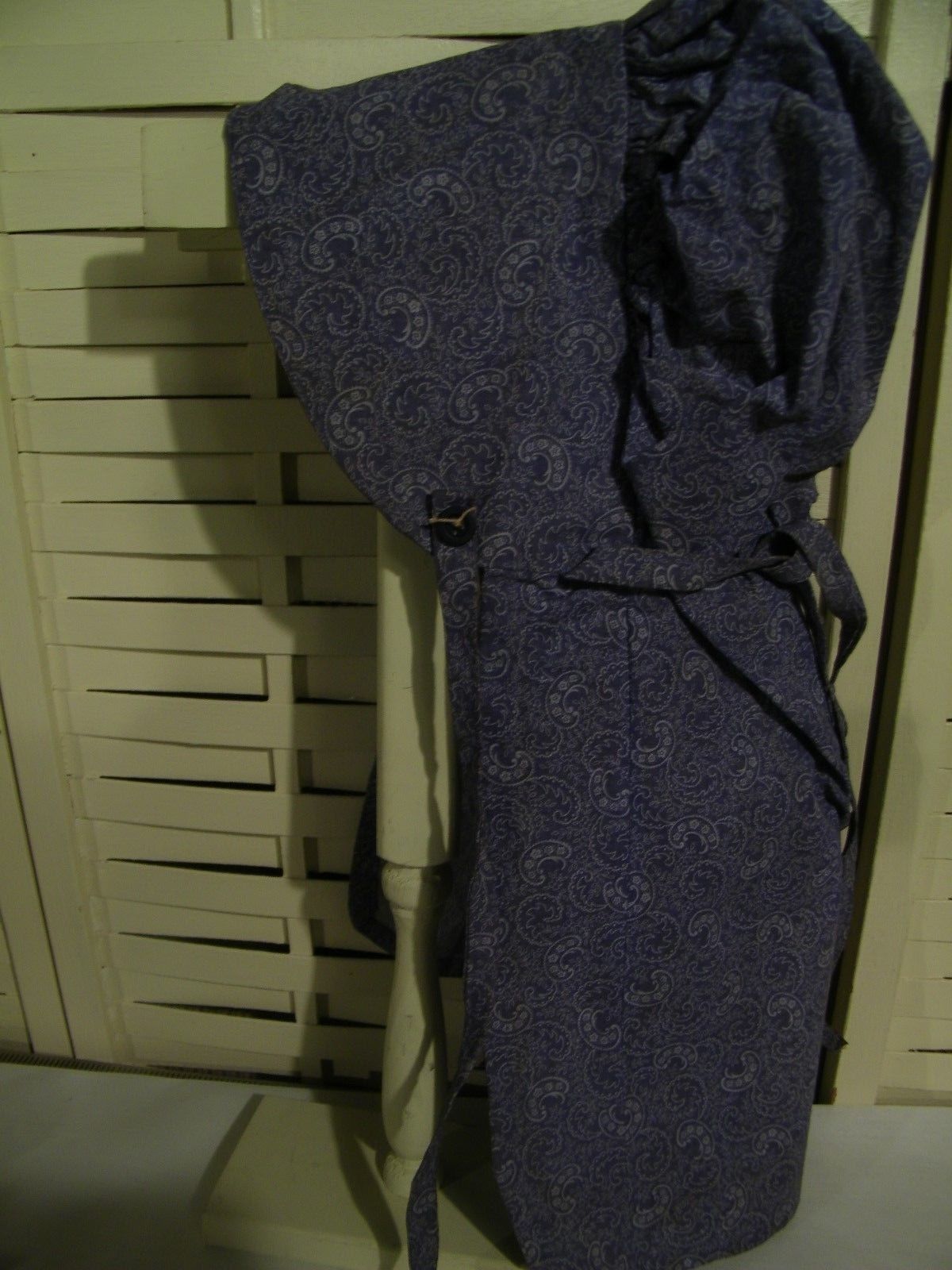 primitive prairie bonnet tea stained pioneer blue paisly calico cotton ...