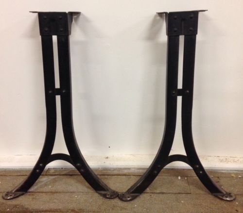 Vtg Industrial Iron Riveted Pressed Steel Table Legs -- Antique Price ...