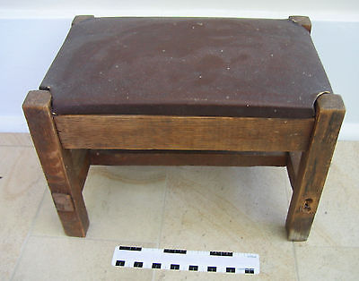 RARE SALESMAN SAMPLE Antique Mission Oak STICKLEY Style Foot Stool ~8 ...