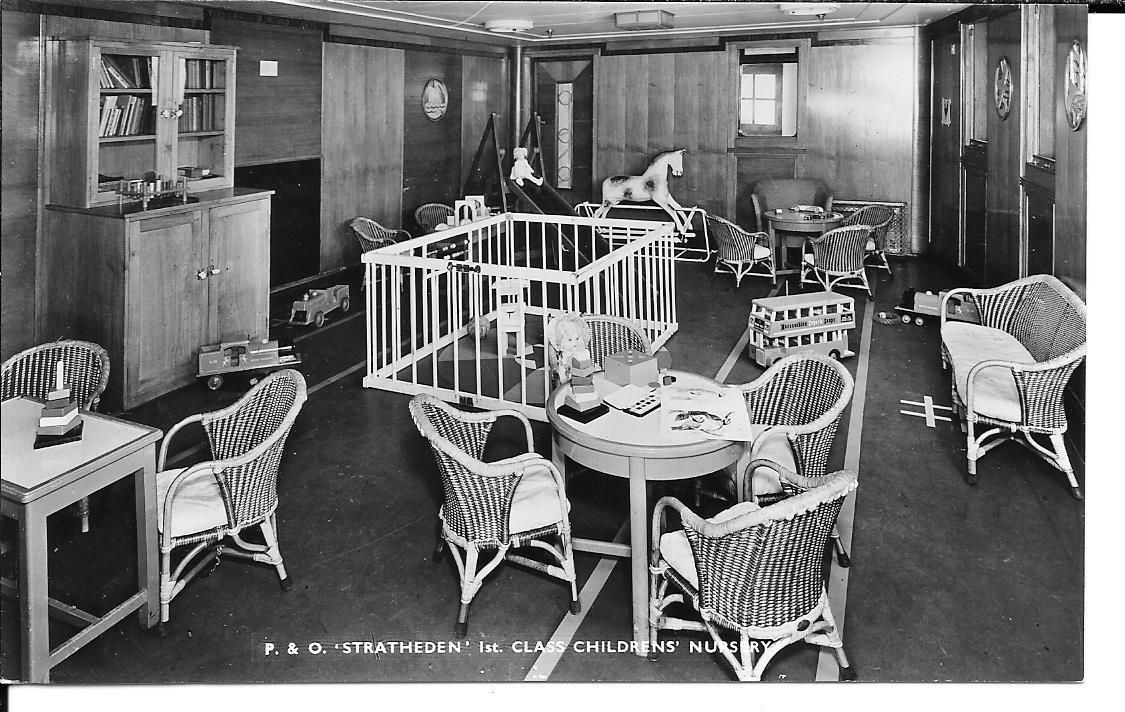 SS STRATHEDEN P&O LINE OCEAN LINER REAL PHOTO "postcard CHILDREN ...