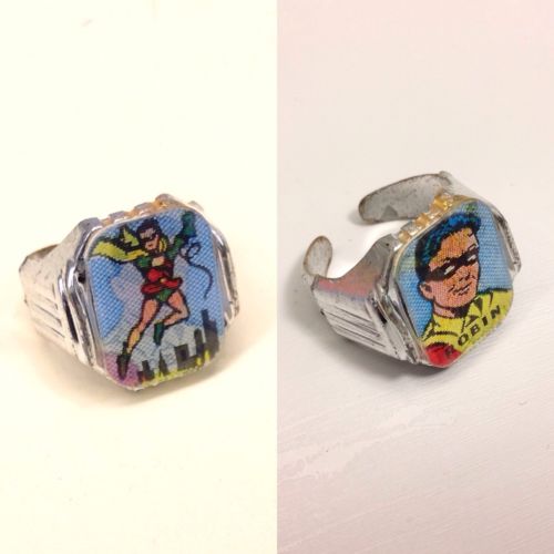 Vintage ROBIN Batman Vari Vue Flicker Flasher Ring 1960's Movie Comic ...