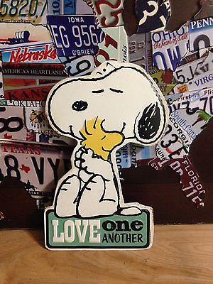 PEANUTS SNOOPY DOG & WOODSTOCK LOVE EMBOSSED RAISED METAL SIGN SHOP ...