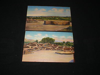 NEW MEXICO ** Aztec Indian Ruins National Monument ** Lot of 2 Linen ...