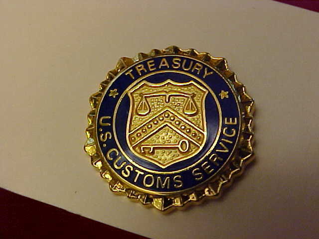 US CUSTOMS SERVICE TREASURY METAL PIN -- Antique Price Guide Details Page