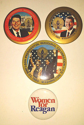 (4) PIN LOT OF PRESIDENT RONALD REAGAN SOUVENIR INAUGURATION PINS ...