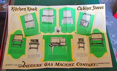 Amrican Gas machine Kitchen kook cabinet stove Original advertising ...