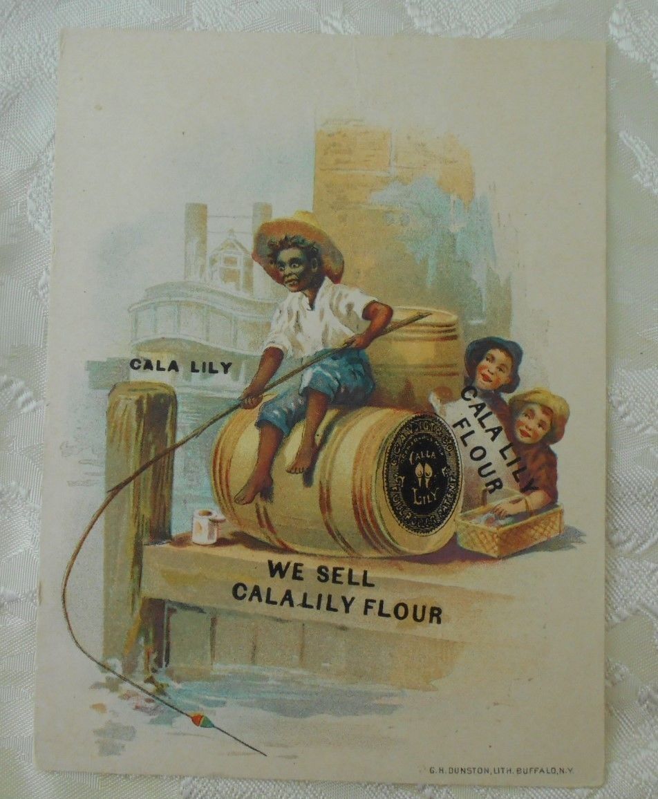 Antique Victorian Trade Ad Card Calla Lily Voigt Flour Mills Grand ...