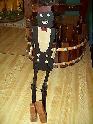 VIntage Wooden Dancing Man Folk Toy Primitive African American ...