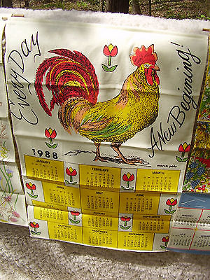 Vintage Kitchen Calendars Cotton Cloth Linen Assorted 1988 Shoping Bags ...