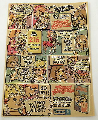 1974 NANCY NONSENSE Kenner cartoon ad page -- Antique Price Guide ...