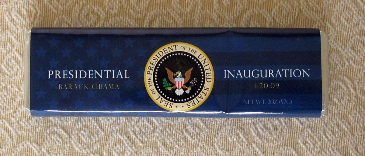 OFFICIAL 2009 BARACK OBAMA INAUGURATION CHOCOLATE BAR WITH PRESIDENTIAL ...