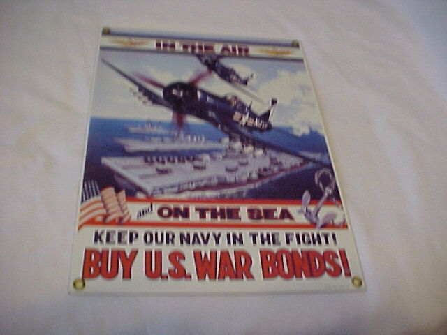 ANDE ROONEY U S NAVY BUY WWII WAR BONDS METAL PORCELAIN SIGN ...